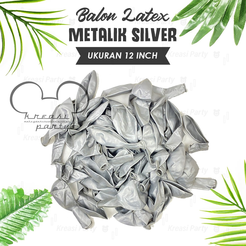 Jual ECER Balon Metalik Silver / Balon Latex / Balon Metalik / Balon ...