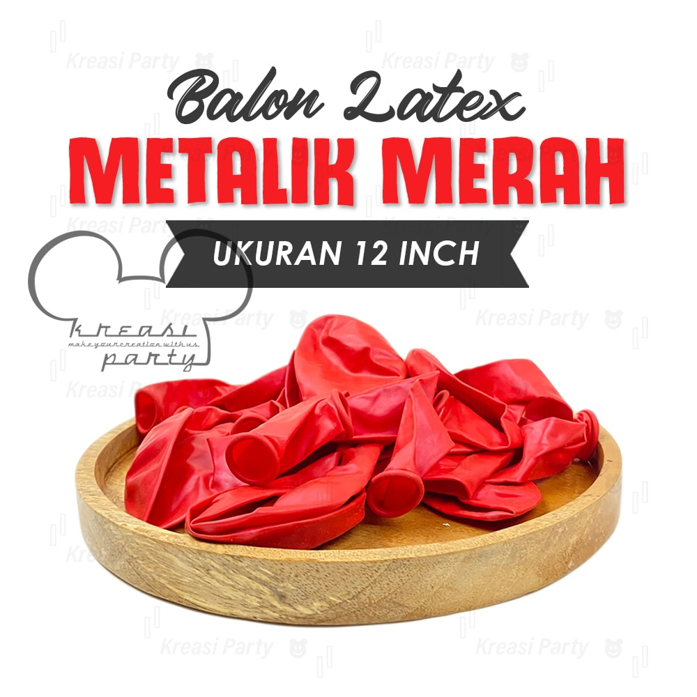 Jual ECER Balon Merah Metalik / Balon Latex / Balon Metalik / Balon ...