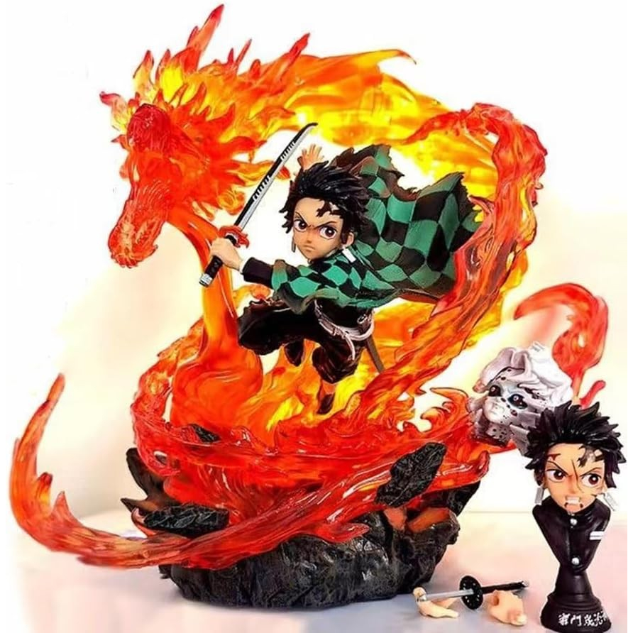 Jual PVC Action Figure Tanjiro Kamado Kimetsu no Yaiba Breathing Flame ...