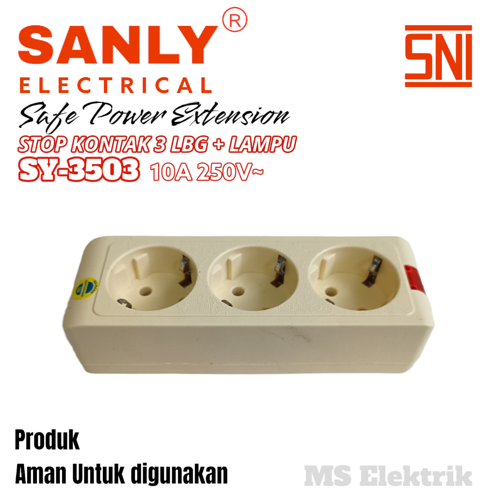 Jual SANLY STOPKONTAK / TERMINAL 3 LUBANG KUNINGAN ASLI SNI | Shopee ...