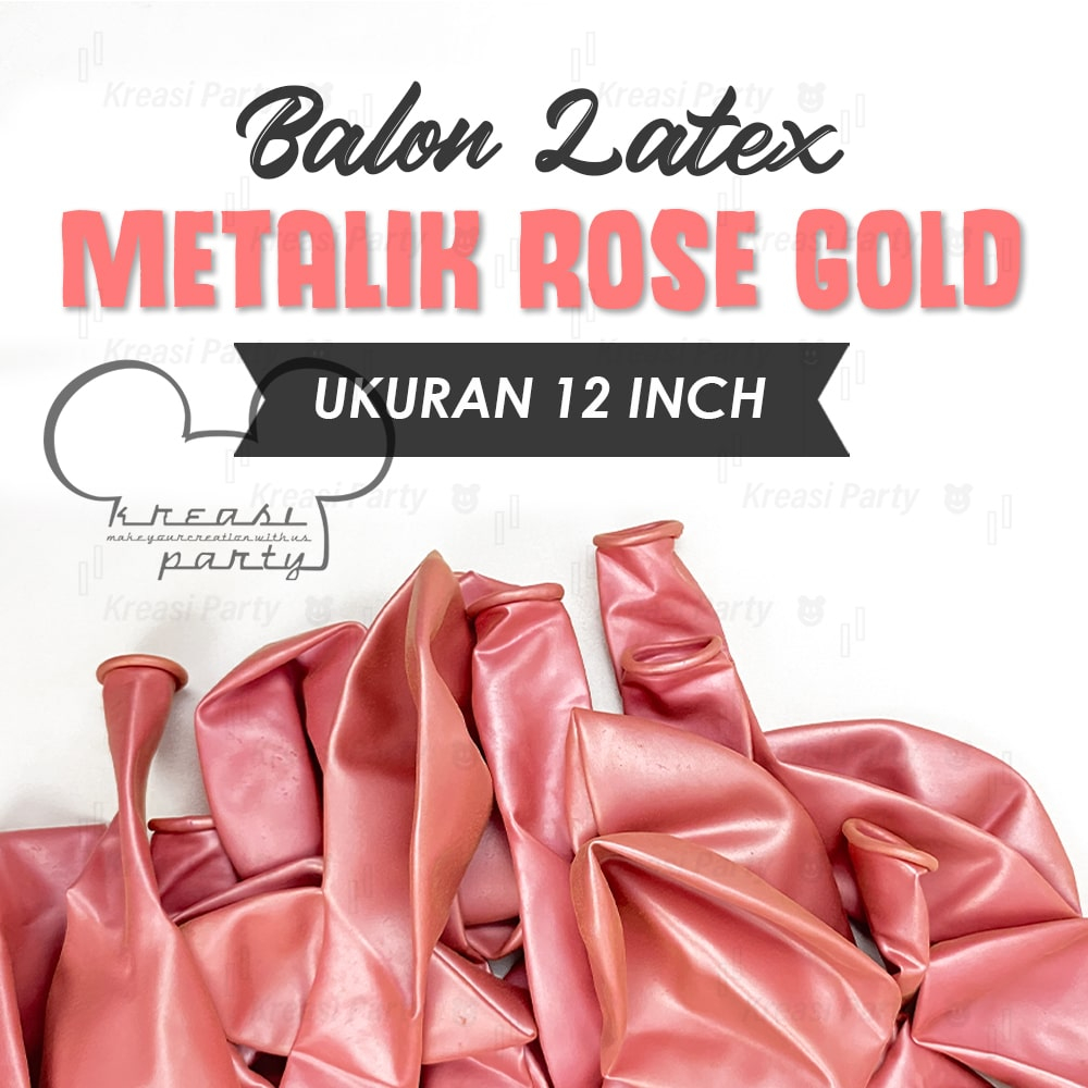 Jual ECER Balon Metalik Rose Gold / Balon Latex Rose Gold / Balon Latex ...
