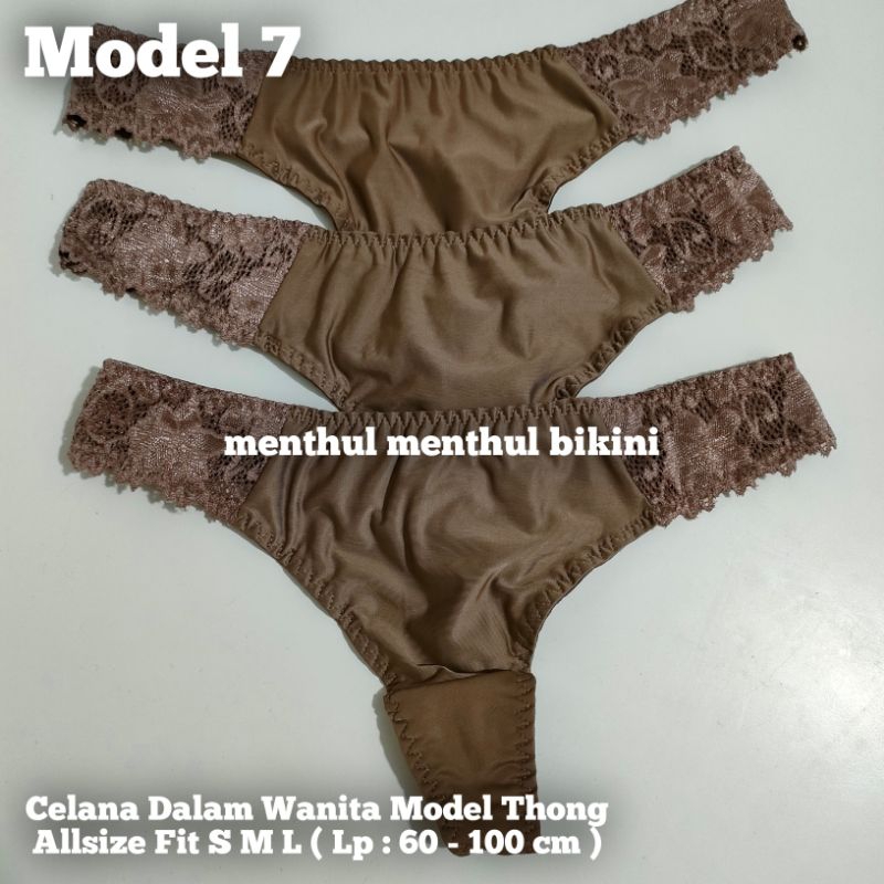 Jual Allsize S M L Celana Dalam Seksi Wanita Gstring G string Thong Sexy Bahan Transparant Dan ...