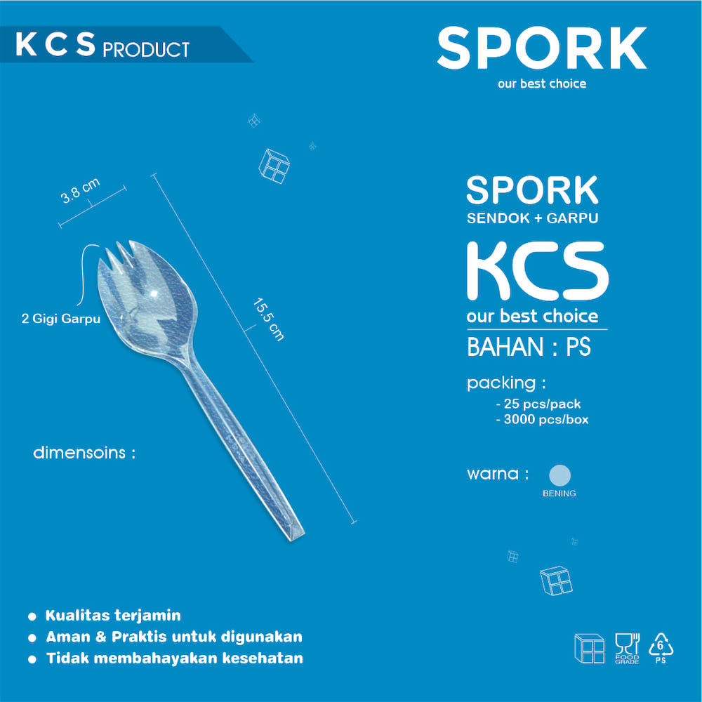 Jual READY STOCK SPROK Sendok Garpu Plastik Bening Sendok Spork 2 in 1 ...