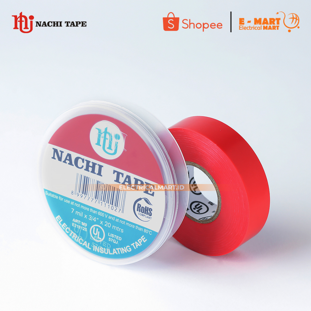 Jual NACHI ISOLASI HITAM / Isolasi Listrik NACHI TAPE PVC Black Warna ...