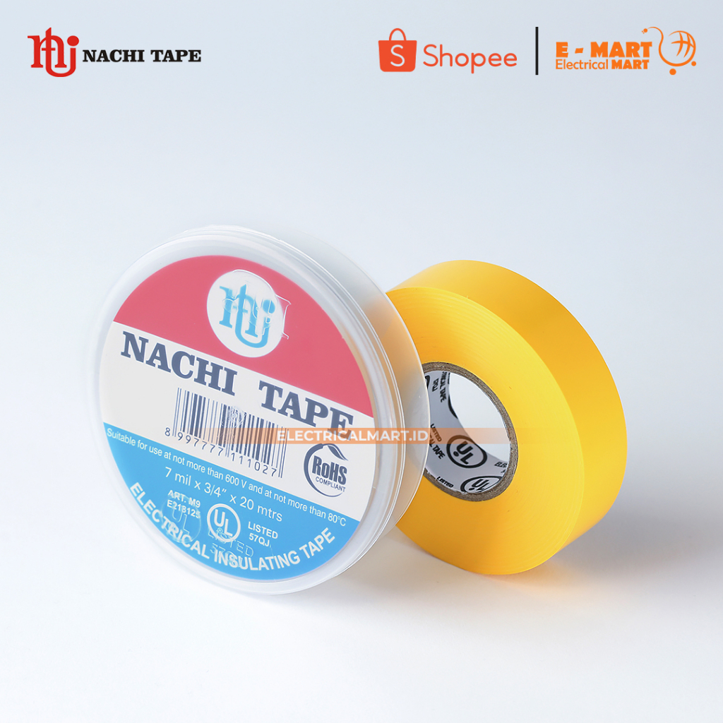 Jual NACHI ISOLASI HITAM / Isolasi Listrik NACHI TAPE PVC Black Warna ...