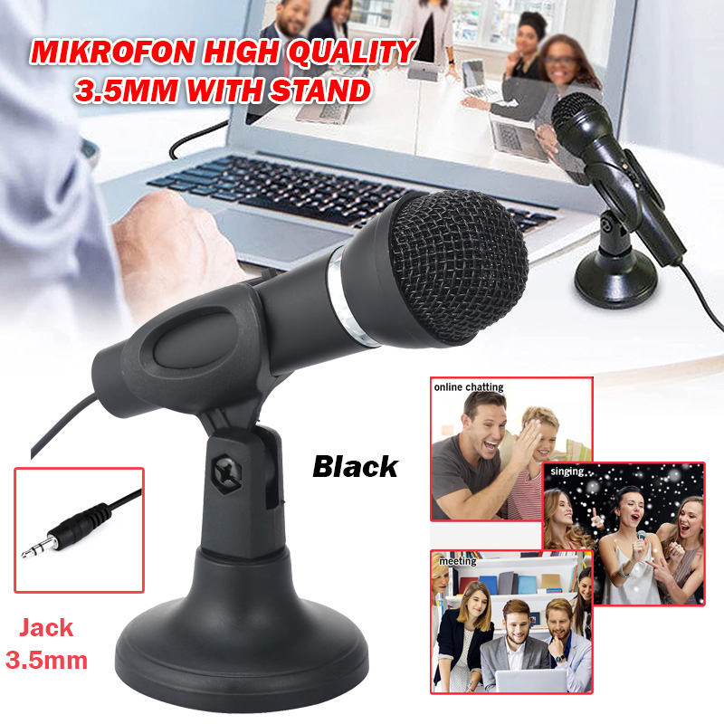 Jual Mikrofon High Quality 3.5mm dengan Stand Microphone Mic Recording ...