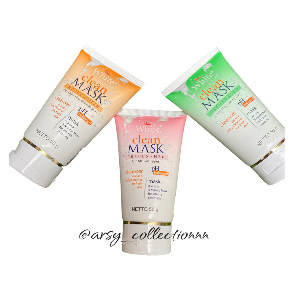 Jual VIVA WHITE CLEAN MASK REFRESHNER FACE CLEANSER HIJAU PINK JINGGA ...