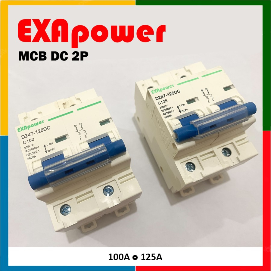 Jual MCB DC 2P 100A / 125A 500V solar panel surya circuit breaker ...