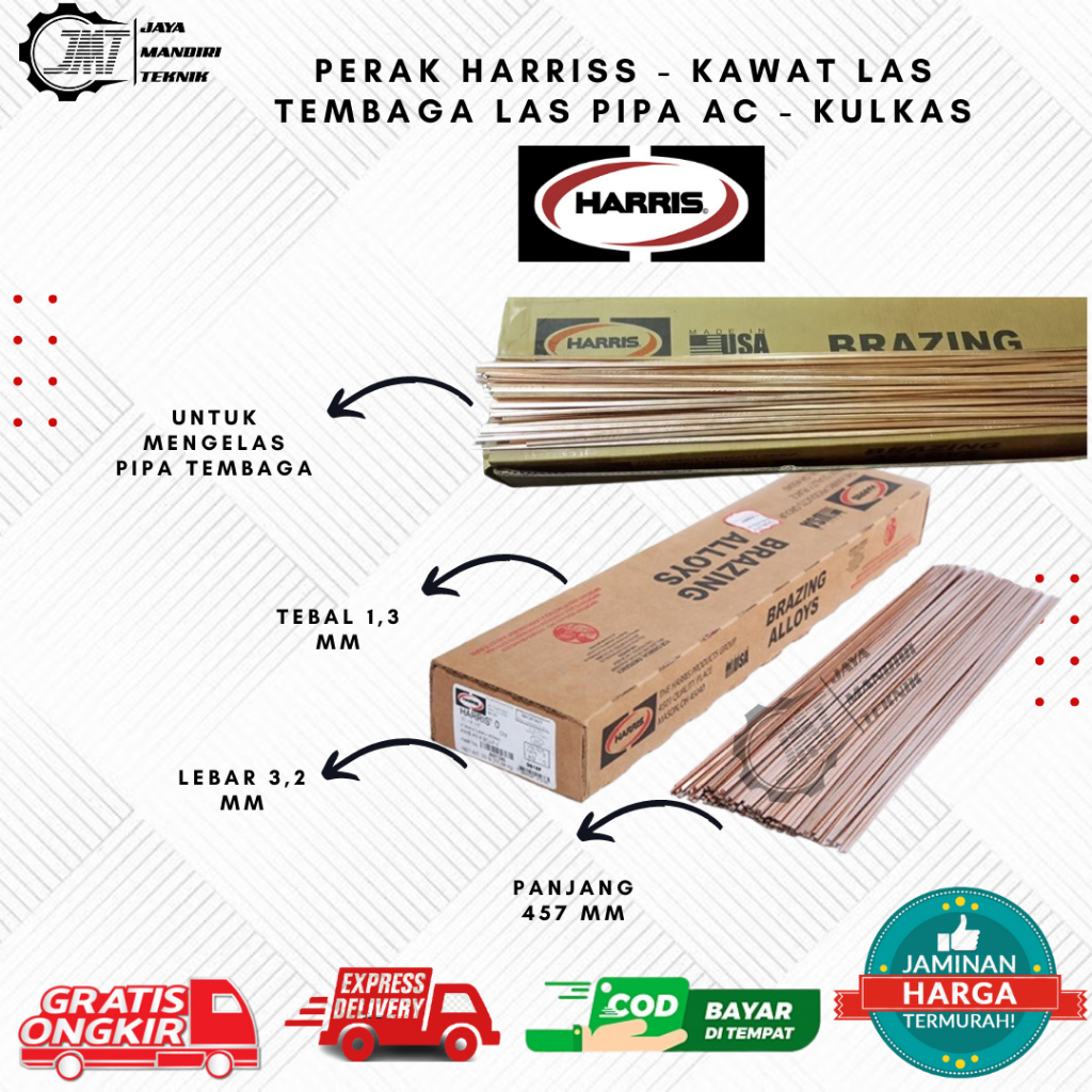 Jual PERAK HARRIS U.S.A 100% ORIGINAL | KAWAT LAS TEMBAGA LAS PIPA AC ...