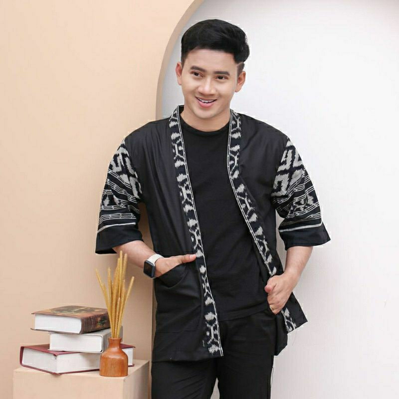 Jual BATIK TENUN KIMONO OUTER TENUN UNISEX BAJU LUARAN ROMPI BLAZER ...