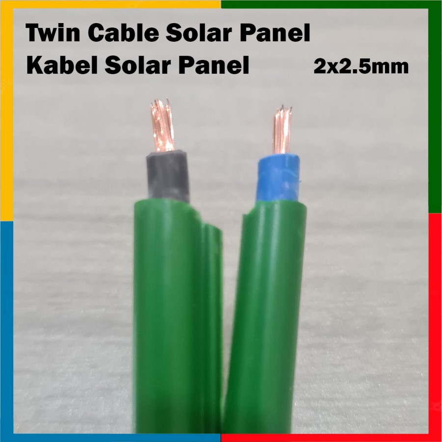 Jual Twin Kabel Solar Panel 2x2.5mm Visero Hijau 10 meter | Shopee Indonesia