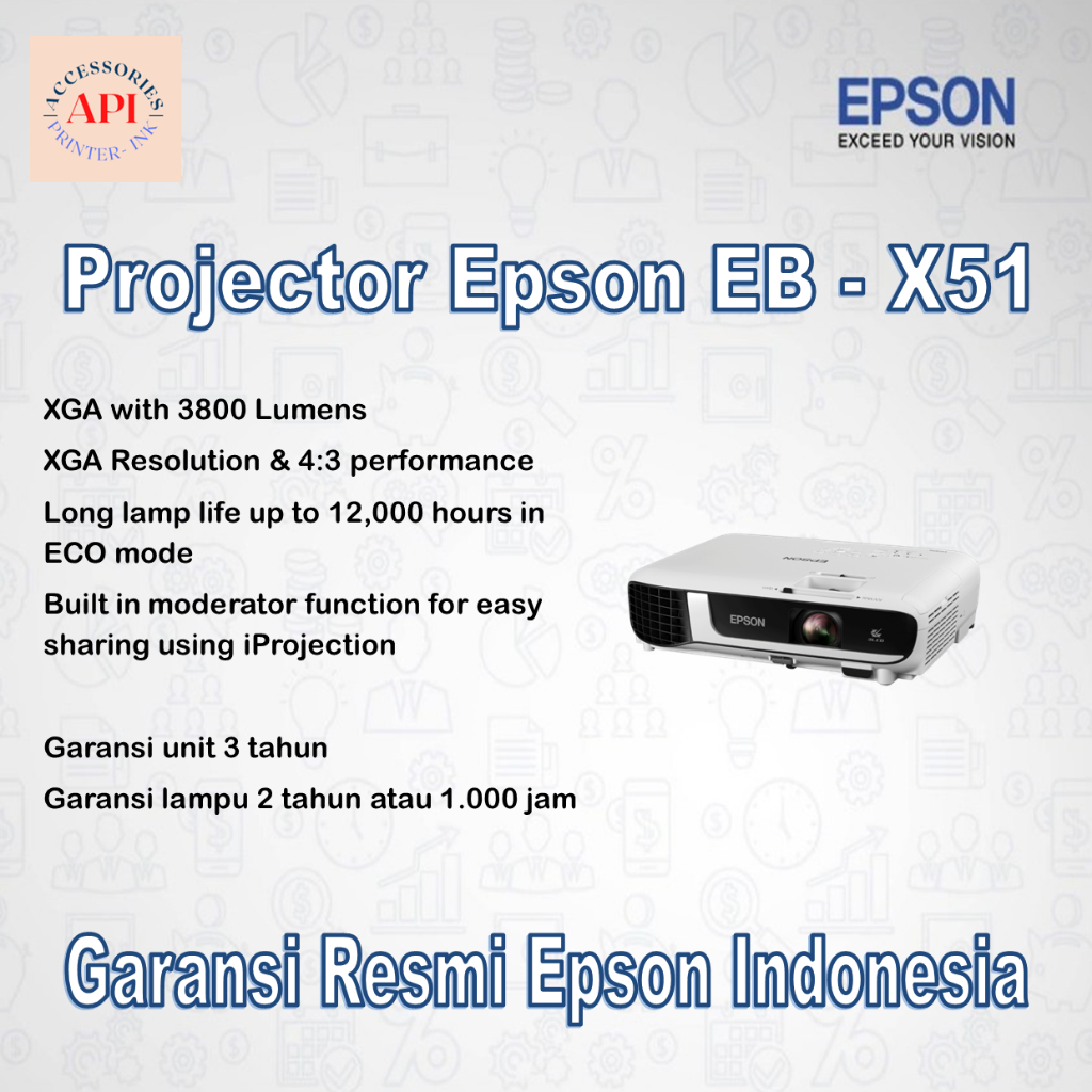 Jual PROYEKTOR EPSON EB-X51 EBX51 EB X51 PROJECTOR EPSON EB-X51 - RESMI | Shopee Indonesia