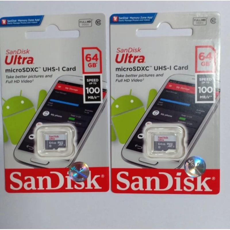 Jual MMC SanDisk MicroSD Ultra 64GB Up To 100MB/s class 10 - Microsd ...
