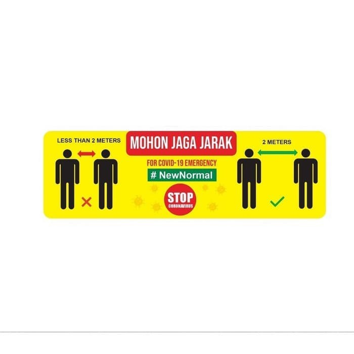 Jual Sign Rambu Akrilik Jaga JArak Ukuran 30x10cm Acrilyc Peringatan ...