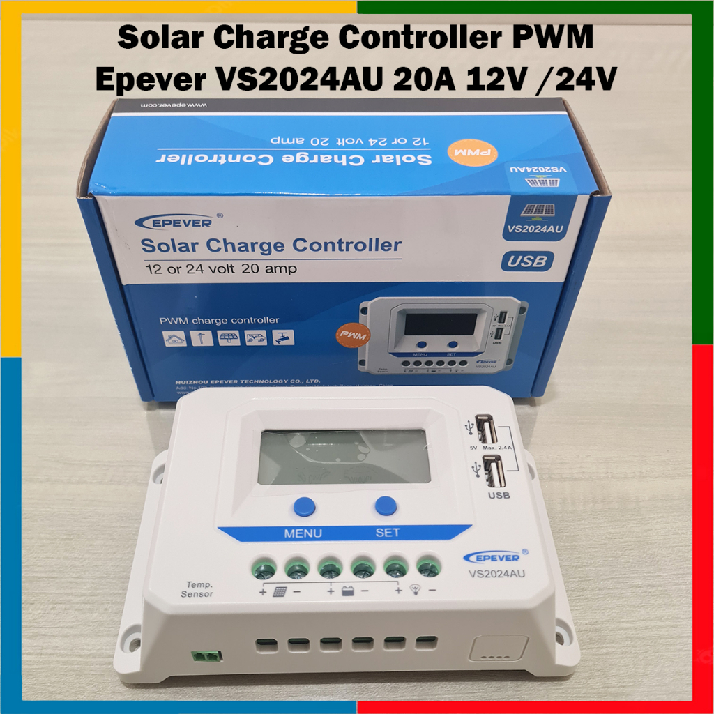 Jual Epever vs2024au pwm scc solar controller 20a 12/24v auto | Shopee Indonesia