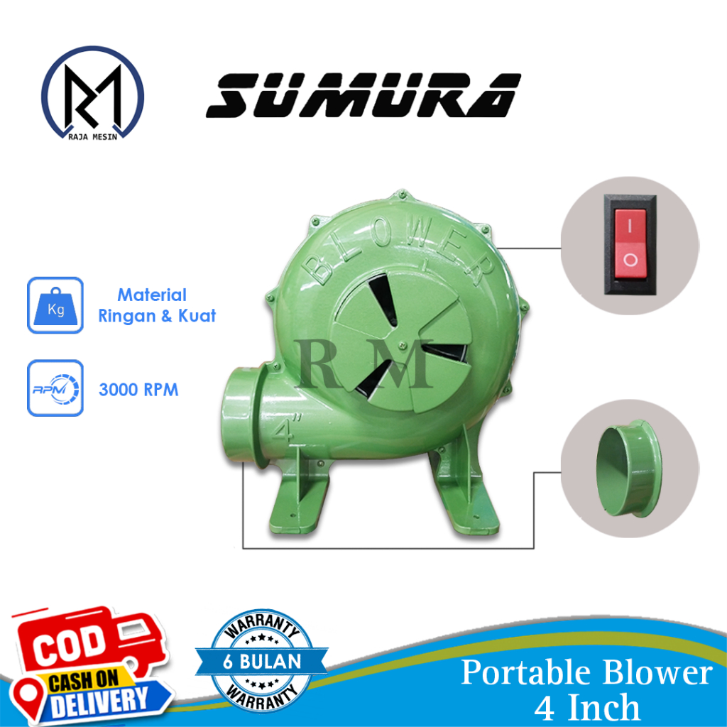Jual Portable Blower Angin Sumura 4 inch / Blower Keong 4" SUMURA ...