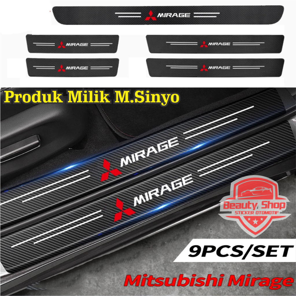 Jual Stiker Mitsubishi Mirage Carbon Fiber Car Door Sticker Protector ...