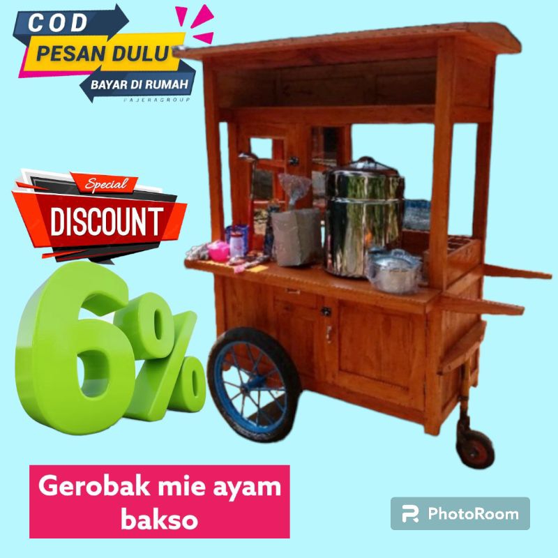 Jual gerobak bakso roda tiga komplit free ongkir | Shopee Indonesia