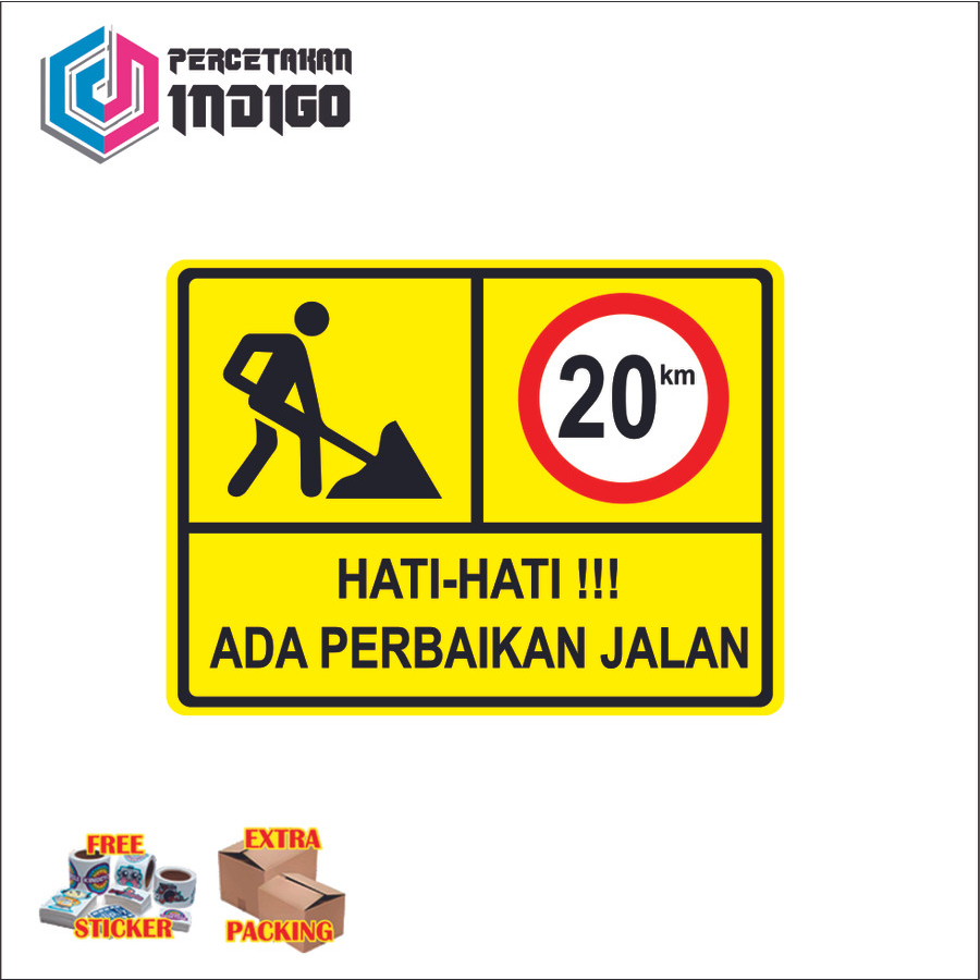 Jual plat alumunium rambu hati hati ada perbaikan masuk | Shopee Indonesia