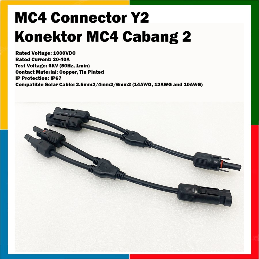 Jual Konektor MC4 Solar Panel Surya Cabang 2/3/4 seri Y | Shopee Indonesia