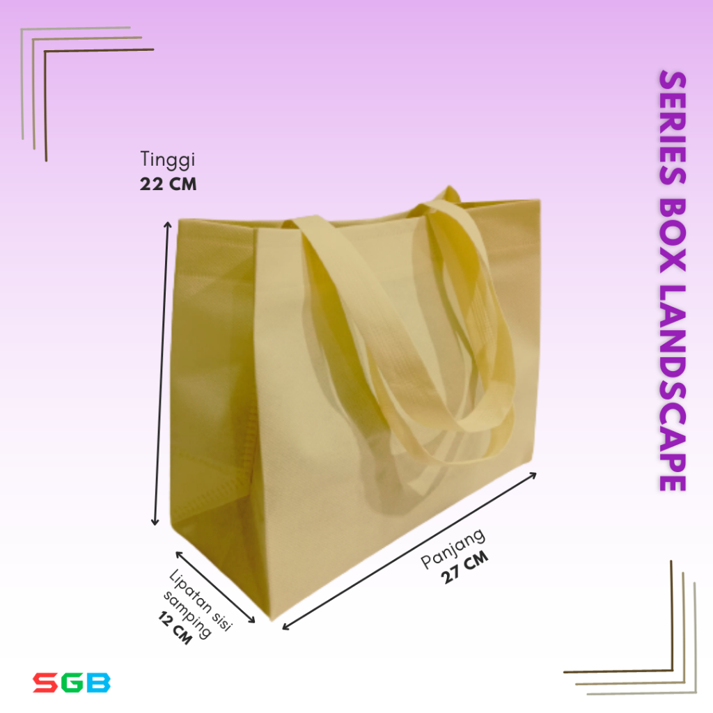 Jual Tas Spunbond Handle Box Model Landscape uk 27x22x12 harga PER ...