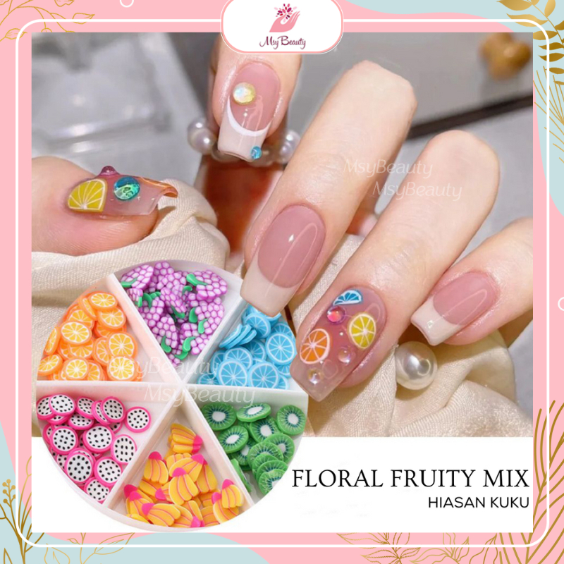 Jual MSY HIASAN KUKU 3D MOTIF BUAH/BUNGA/AKSESORIS NAIL ART MOTIF FRUIT ...