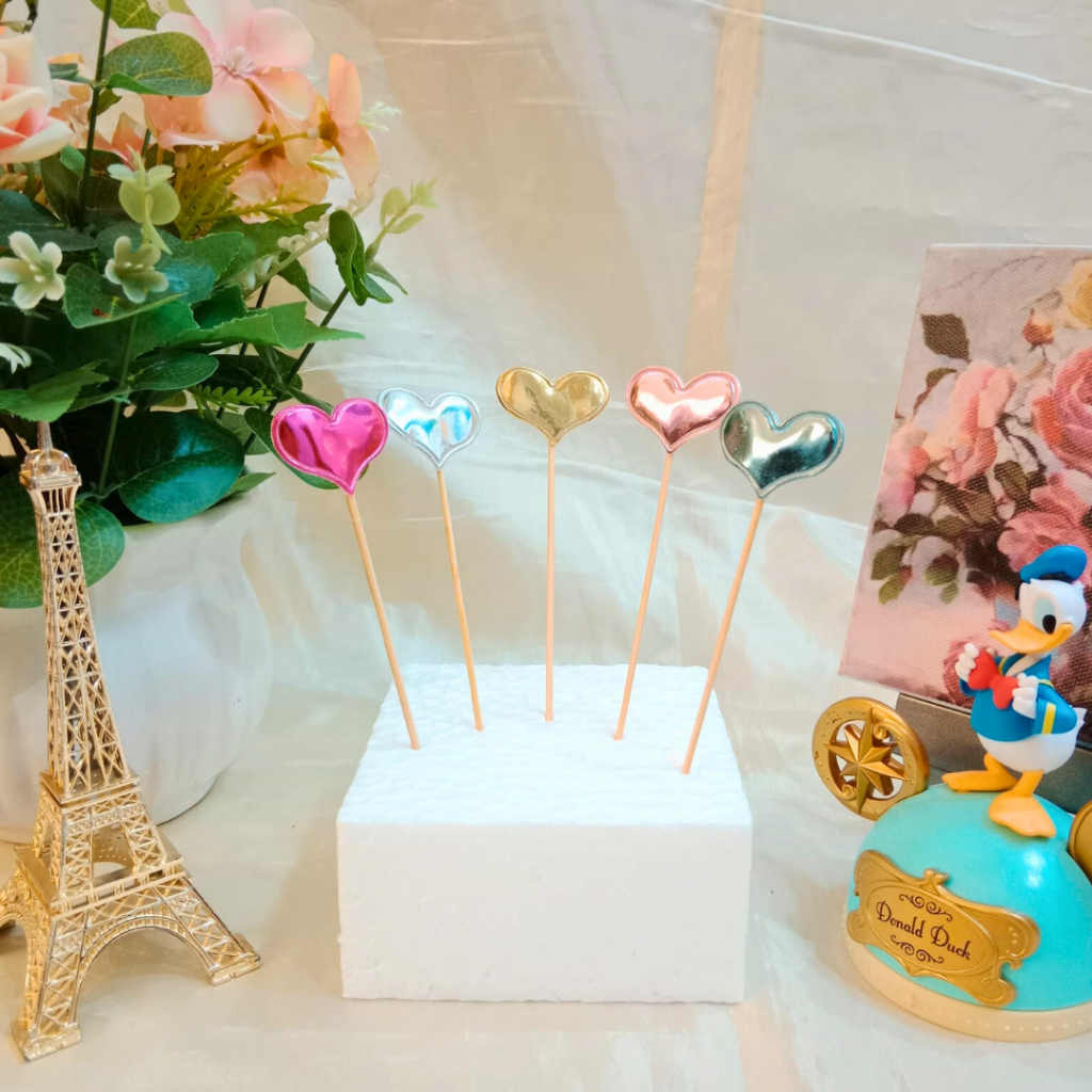 Jual Topper Hiasan Kue Cake Ulang Tahun Metallic Bintang, Hati, dan ...