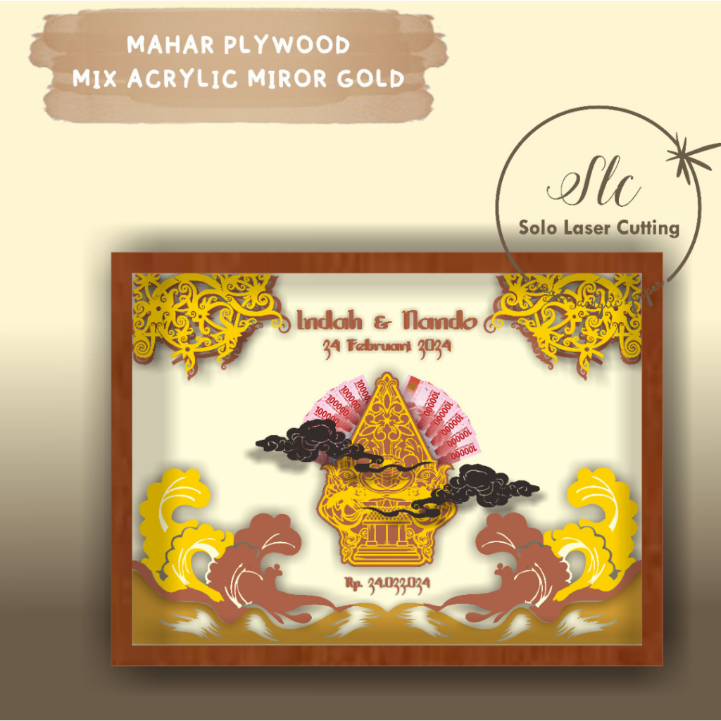 Jual PO 1-2 HARI MAHAR PLYWOOD + AKRILIK 25 X 30 CM CUSTOM DESIGN ...