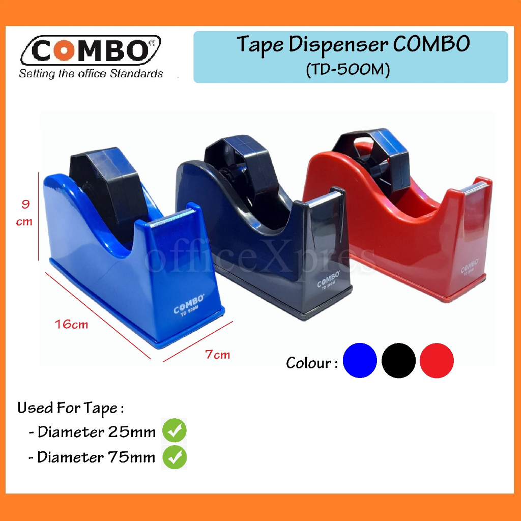 Jual Tape Cutter / Tape Dispenser Isolasi / Dispenser Solatip TD-500M COMBO | Shopee Indonesia