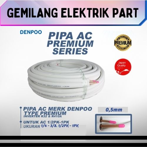 Jual PIPA AC PREMIUM ½ PK s/d 1 PK COCOK SEMUA MEREK AC, PER 1 ROLL 30 ...