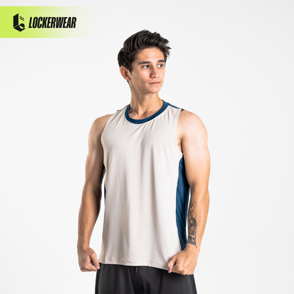 Jual Baju Gym Fitness Sleeveless Pria Sport Dry Fit Polos Olahraga Kaos ...