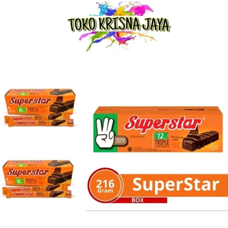 Jual WAFER SUPERSTAR TRIPLE CHOCOLATE 1 PACK ISI 20+1 PCS X 16 GR ...