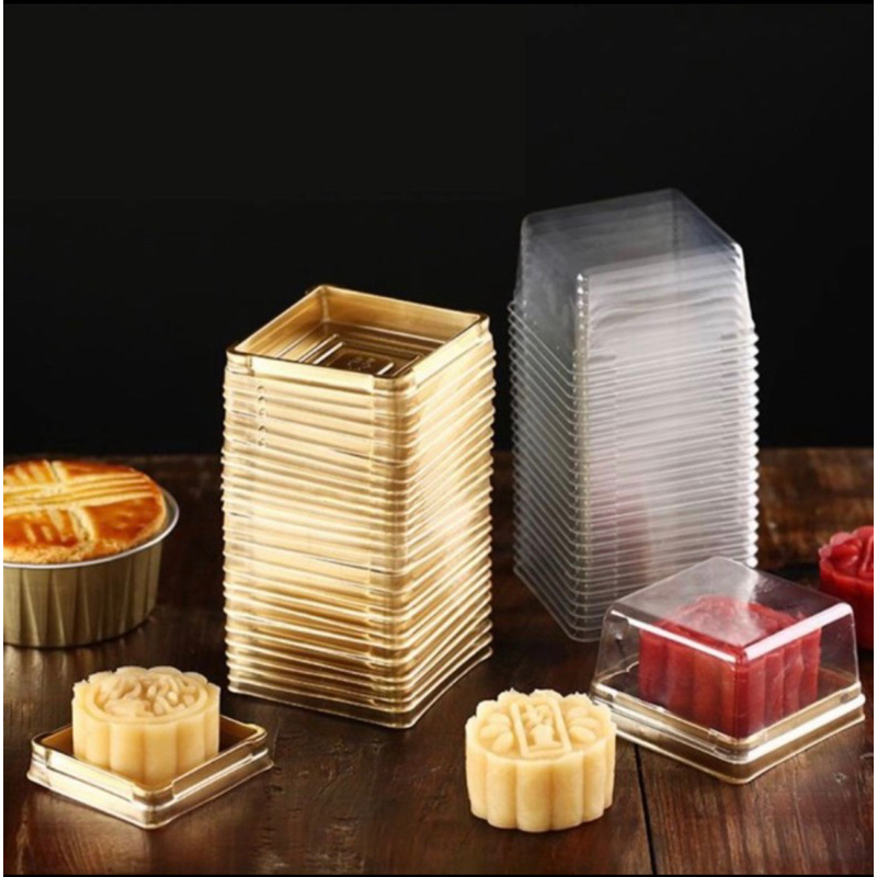 Jual Tray mika Mooncake 100gr kotak alas tutup packaging kue mooncake ...