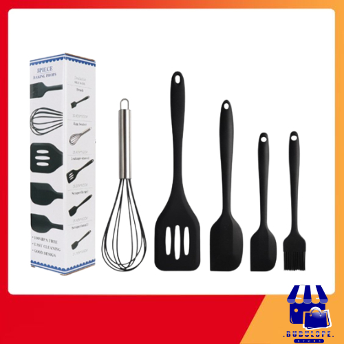 Jual Spatula Set Alat Masak 5 In 1 Sutil Scrap Kocokan Silicone/Silikon ...