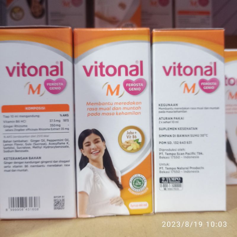 Jual VITONAL M Suplemen Obat Mual Muntah Ibu Hamil Syrup Sirup Botol ...