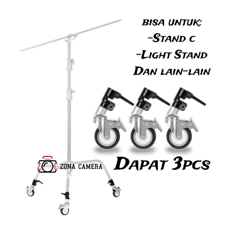 Jual Matvel Roda Stand C 3pcs Wheel Light Stand Lampu Studio C-Stand ...