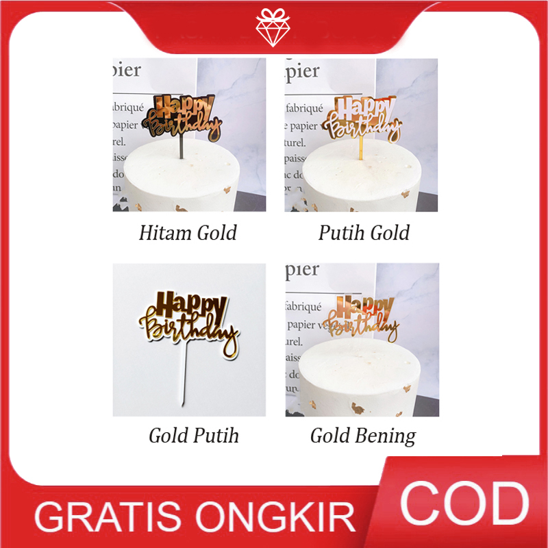 Jual Topper Cake Ulangtahun - Topper Happy Birthday - Aksesoris Kue TOP015 | Shopee Indonesia