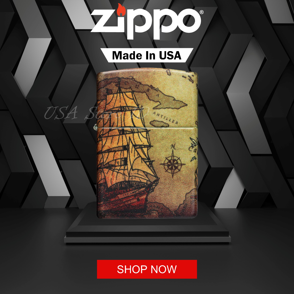 Jual Zippo Pirate Ship Design 49355 Original Made In USA | Shopee Indonesia