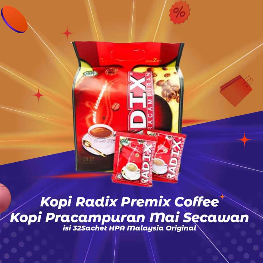 Jual Kopi Radix Premix Coffee Kopi Pracampuran Mai Secawan isi 32Sachet ...