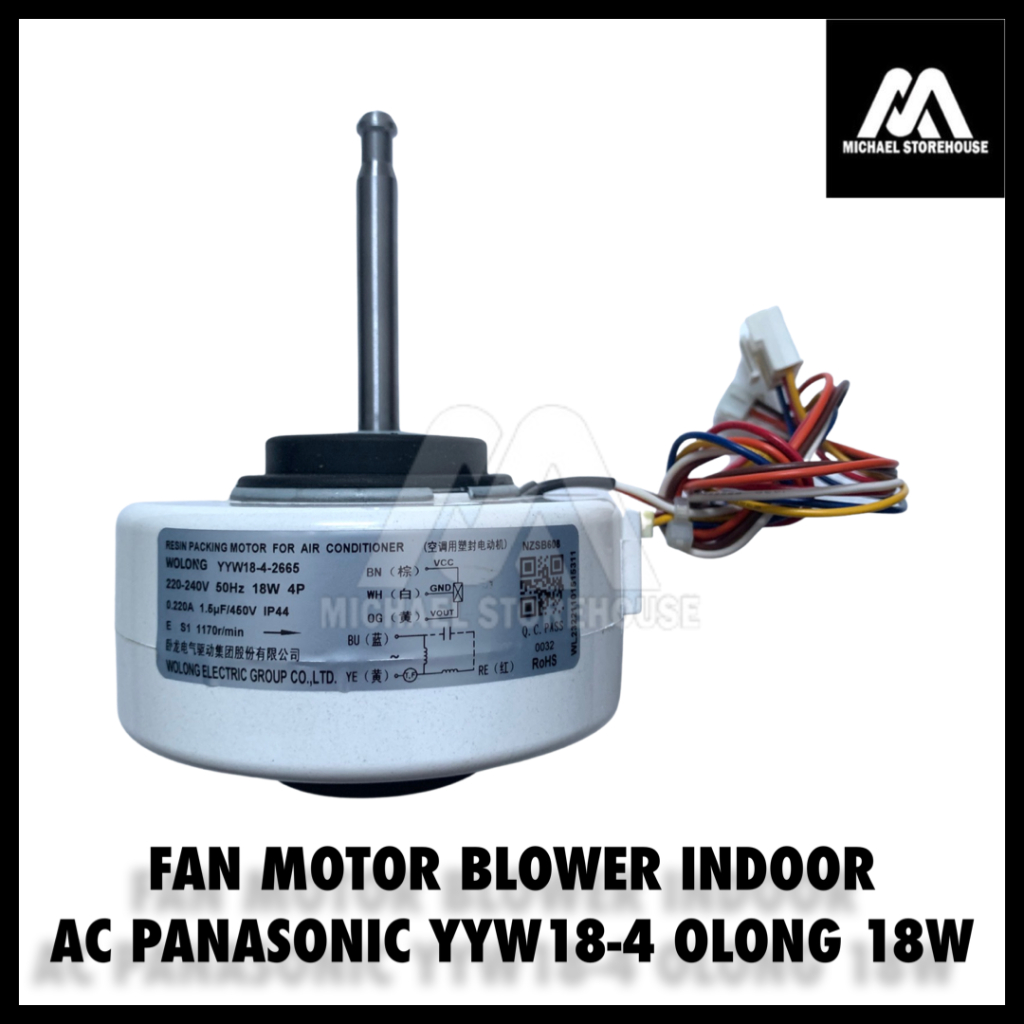 Jual FAN MOTOR BLOWER INDOOR AC PANASONIC YYW18-4 OLONG 18W | Shopee ...