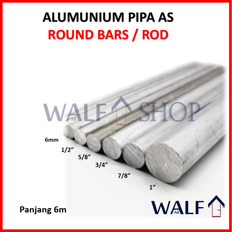 Jual Round Bars atau pipa as Alumunium panjang 6m TOLONG BACA DESKRIPSI | Shopee Indonesia