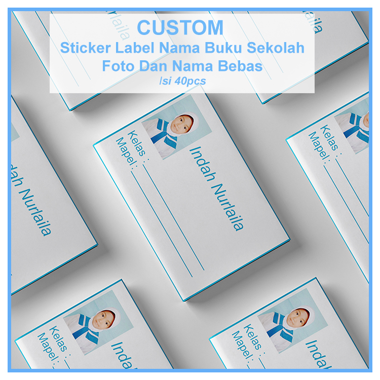 Jual Lebel Sticker Nama Buku Sekolah Custom Bisa Pakai Foto Dan Nama ...