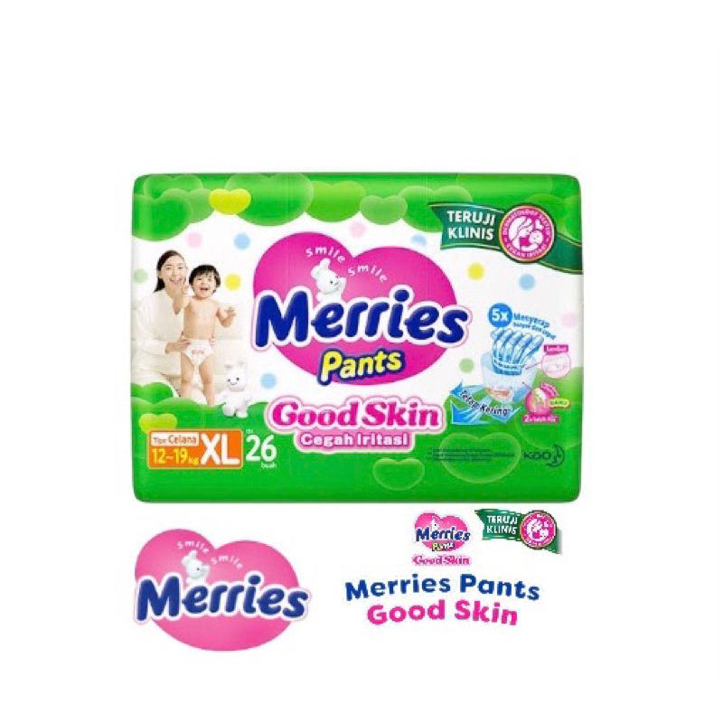 Jual Merries Pants Good skin XL isi 26 Popok bayi Murah | Shopee Indonesia