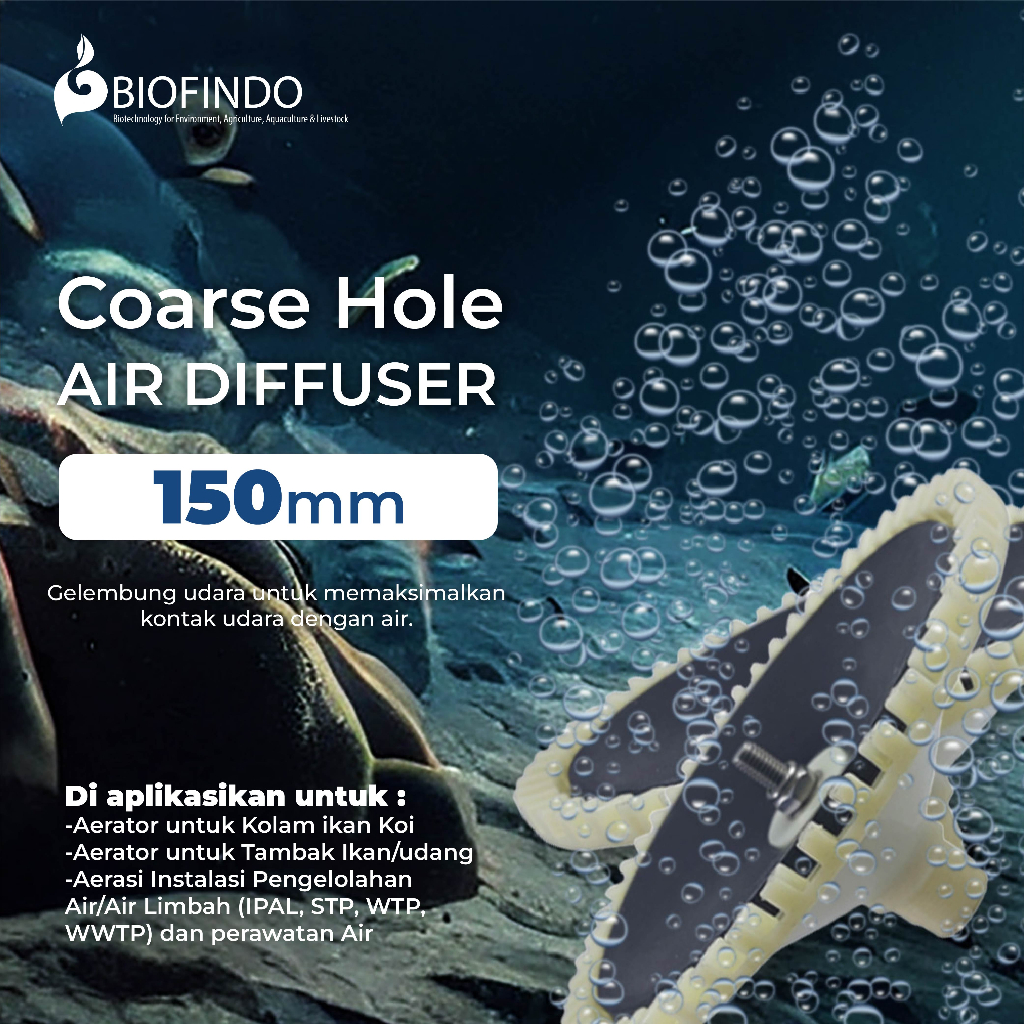 Jual Fine Bubble Air Diffuser Coarse Hole Aerator Kasar Bubble 150mm ...