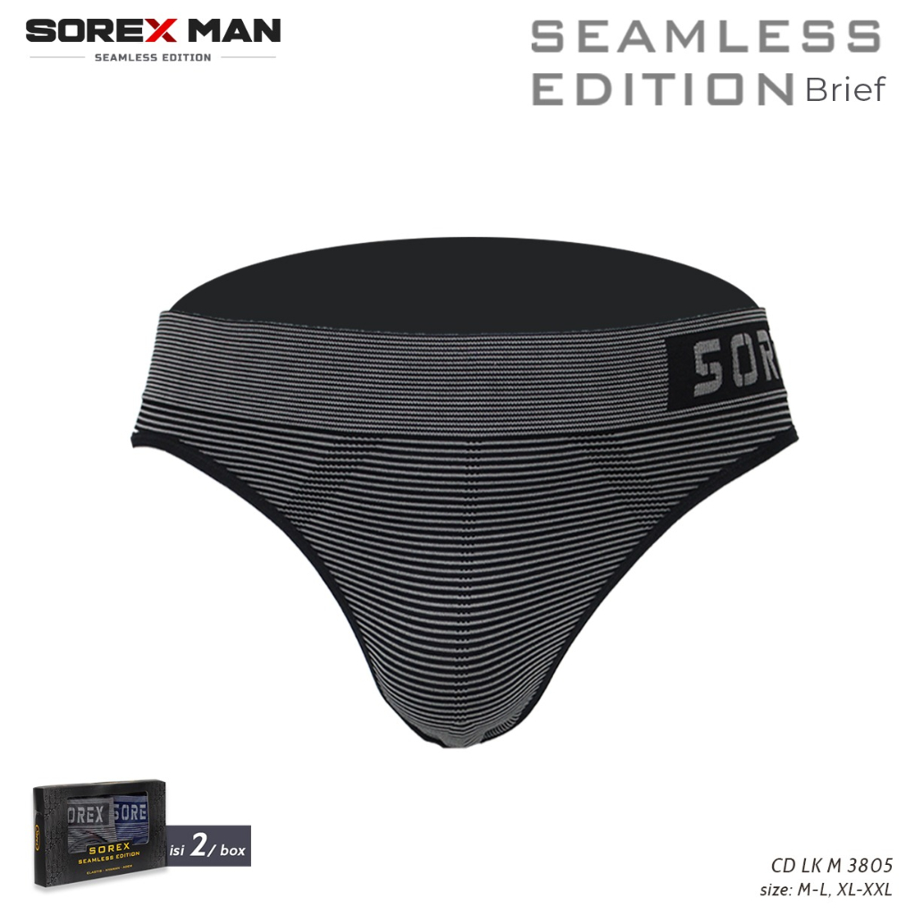 Jual ( 1 Kotak isi 2 Pcs ) Sorex Sport Cd Seamless Edition Men Anti ...