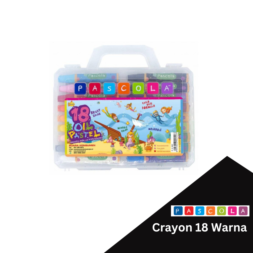 Jual Standard Pascola Oil Pastel 18 Warna / Crayon / Pewarna / Coloring ...