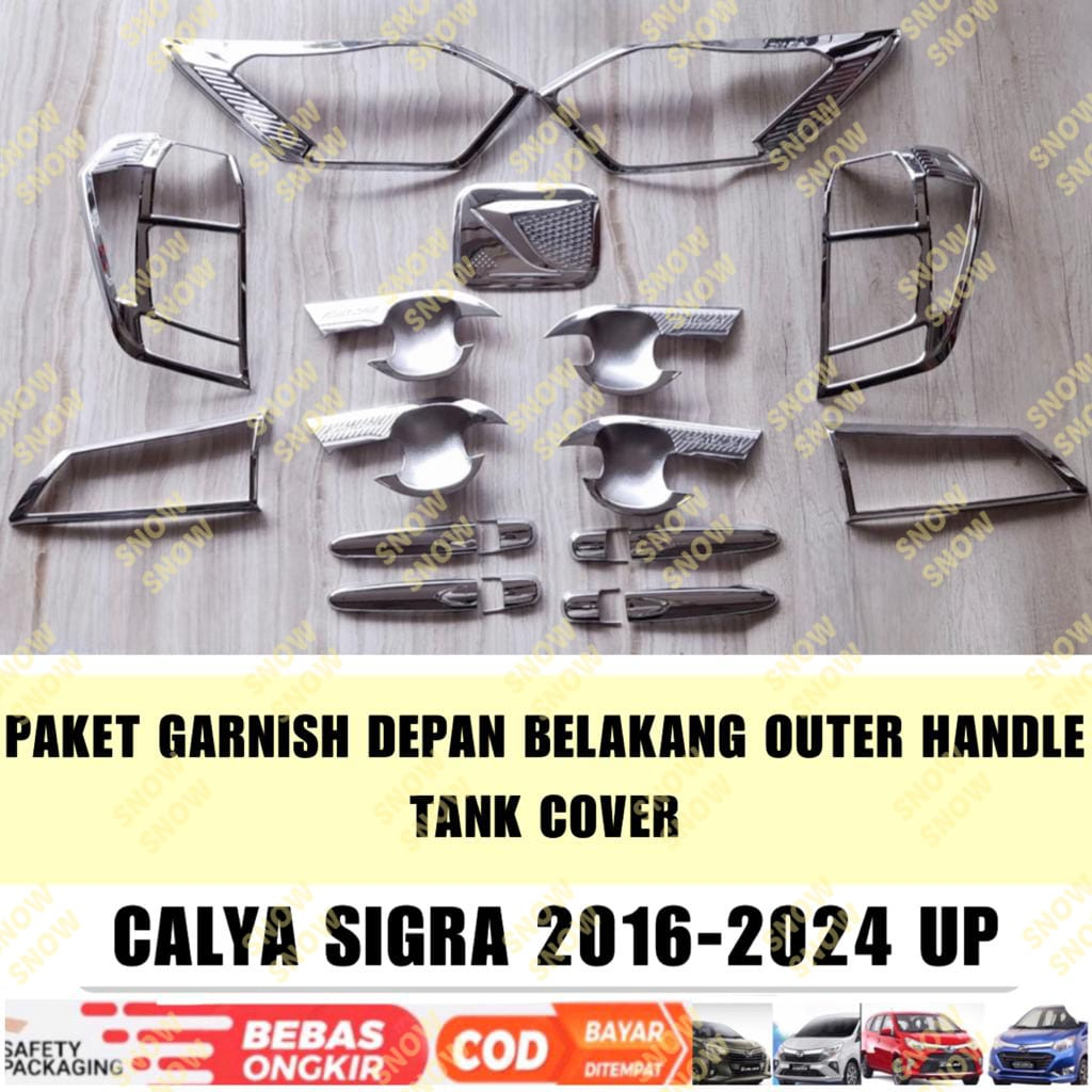 Jual Paket Garnish Lampu Depan Belakang Outer Handle Tank Cover Calya Sigra 2016 2018 2020 2024 ...