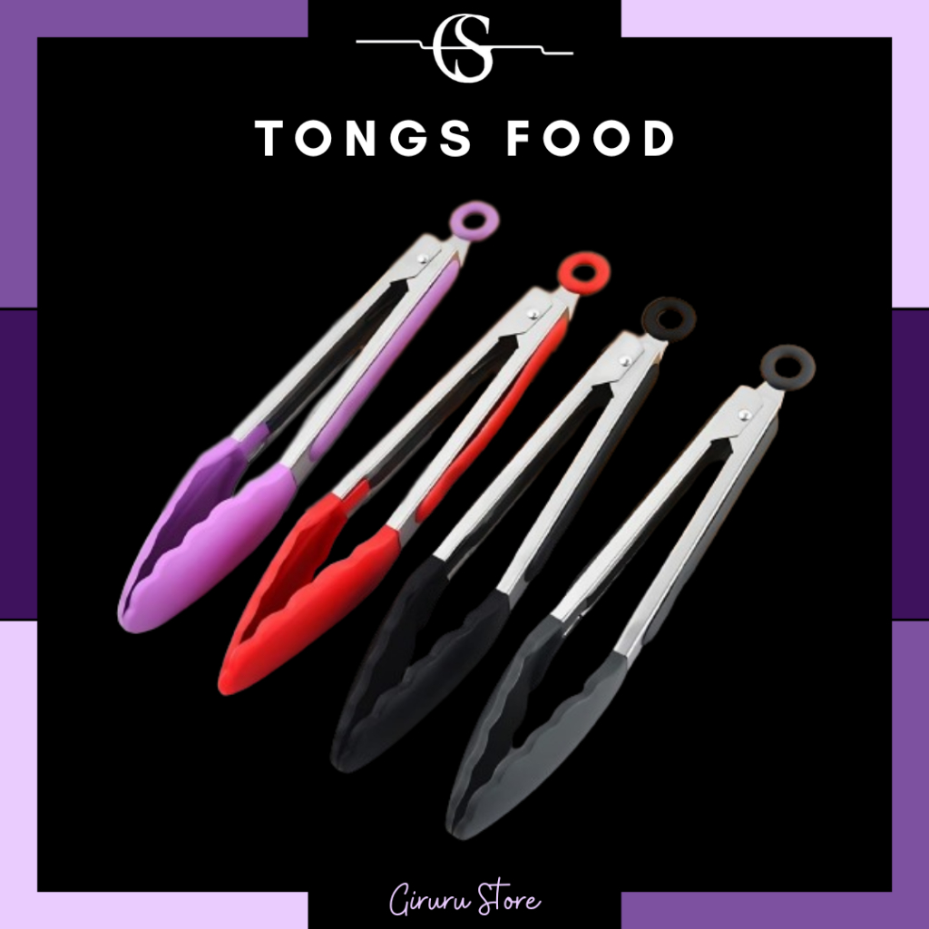 Jual Tongs Food Stainless Silicone / Pencapit Kue Dan Gorengan Tahan ...