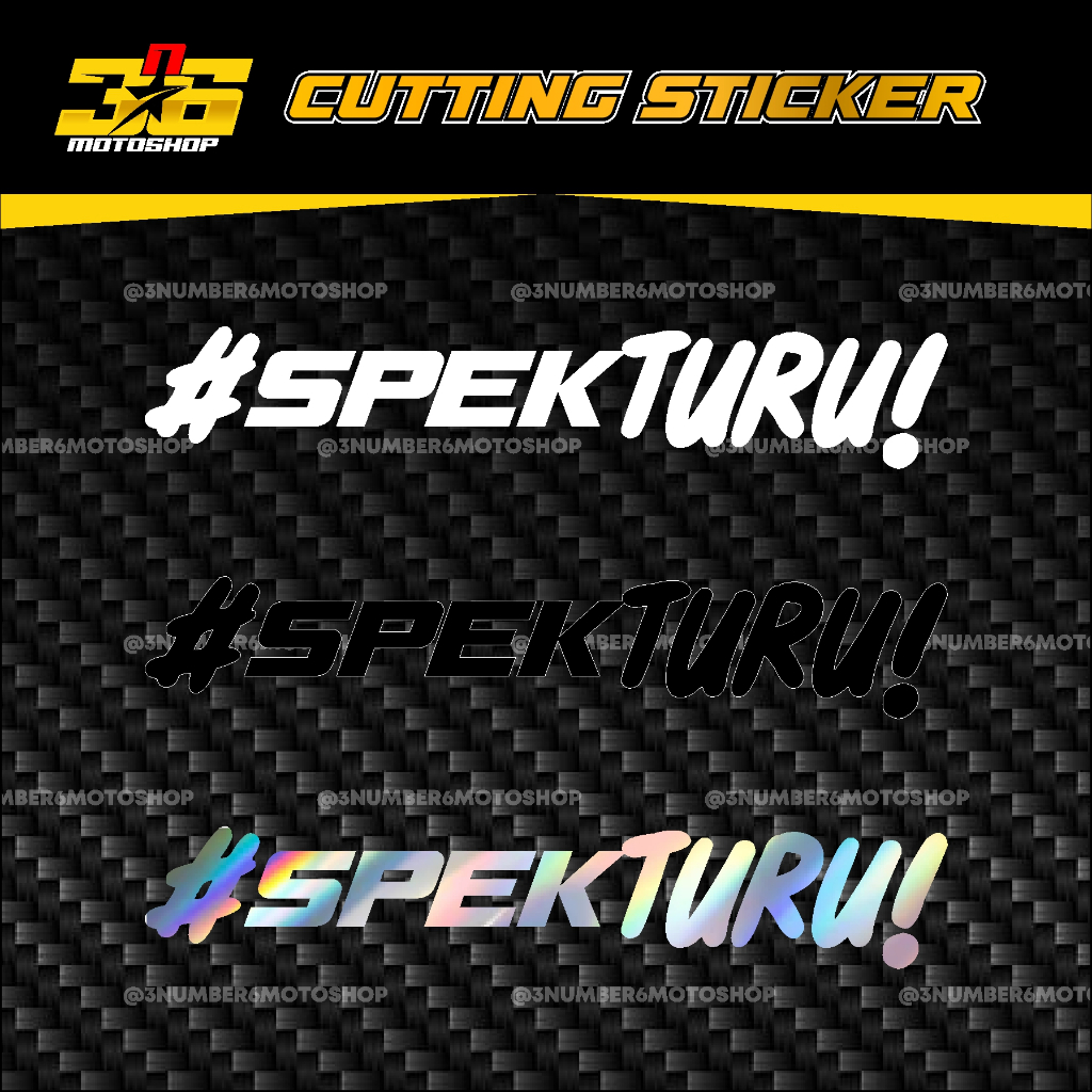 Jual STICKER SPEK TURU SPEKTURU CUTTING | STIKER HELM MOTOR 3n6 ...