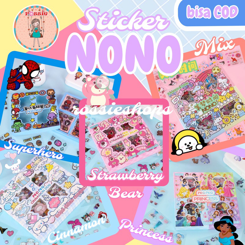 Jual Stiker Nono Super Hero isi 100Pcs Keren/Stiker Nono Box Besar 1 ...